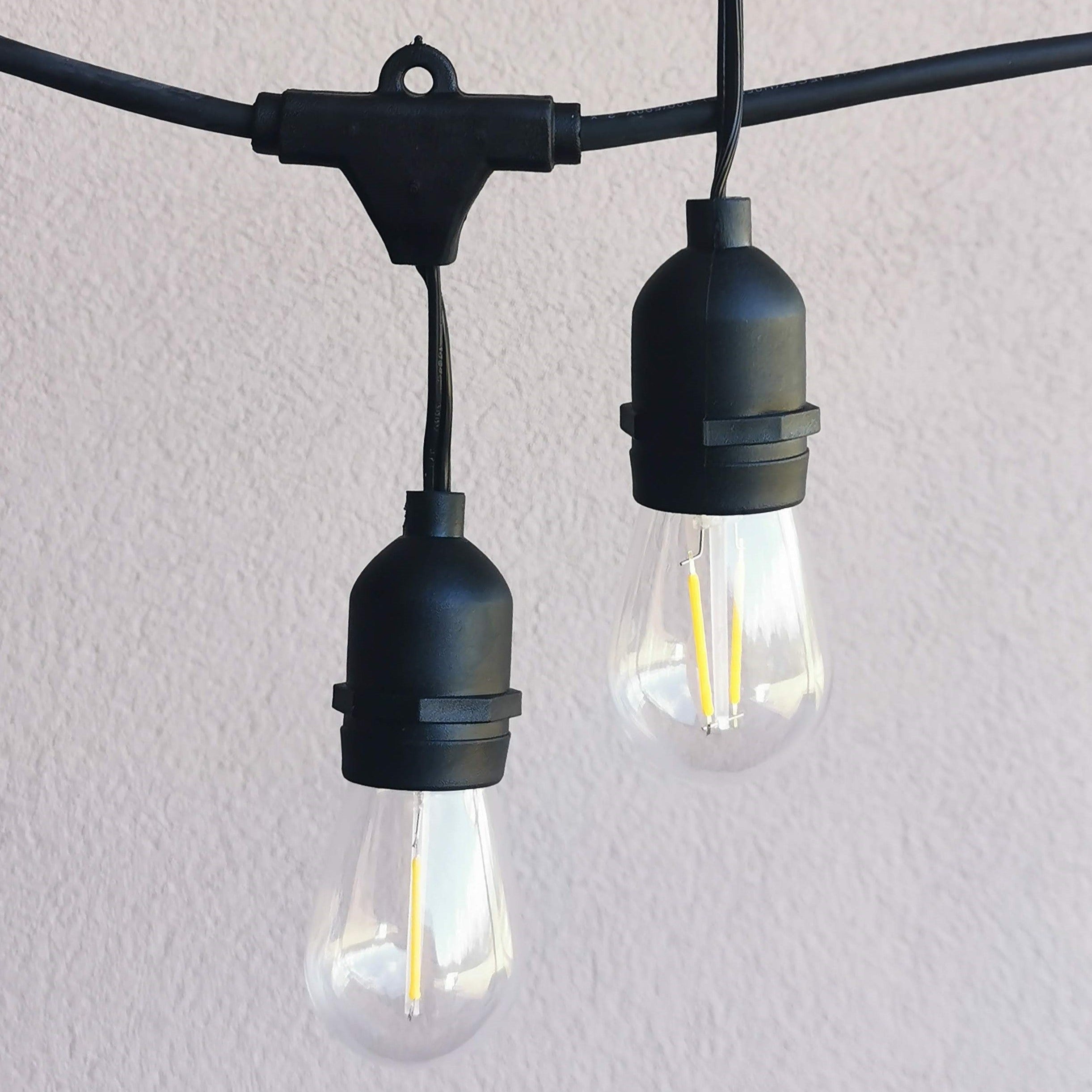 S14 Clear Bulb | 10m 10 Bulbs | Drop Hang | Dimmable Festoon Lights ...
